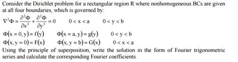 Solved Consider The Dirichlet Problem For A Rectangular Chegg
