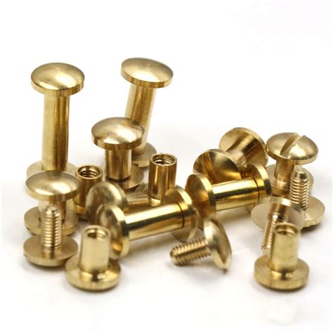 10 Pezzi In Ottone Massiccio Rilegatura Viti Chicago Rivetti Per Chiodi