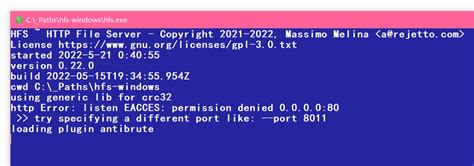 Error Listen Eacces · Issue 44 · Rejettohfs · Github