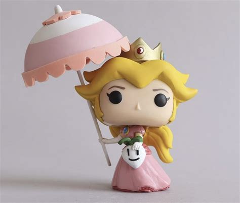 Super Princess Peach Figurine With Umbrella