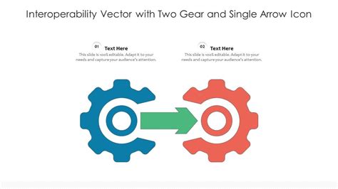 Interoperability Vector With Two Gear And Single Arrow Icon Ppt Powerpoint Presentation Gallery