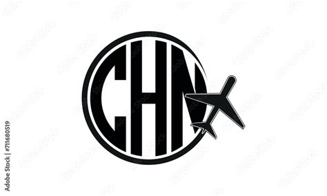 Chn Three Initial Letter Circle Tour And Travel Agency Logo Design Vector