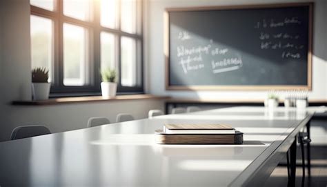 Premium Ai Image Interior Of A Classroom With Moody Lights And