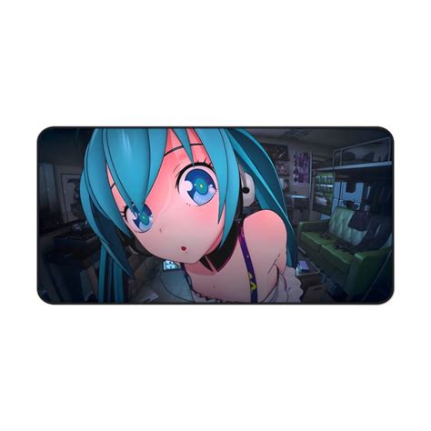Waifu Deskmat Ahegao Anime Mousepad Aesthetic Manga Girls Black