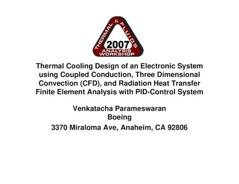 PDF Thermal Cooling Design Of An Electronic System Using Using Coupled Conduction Three