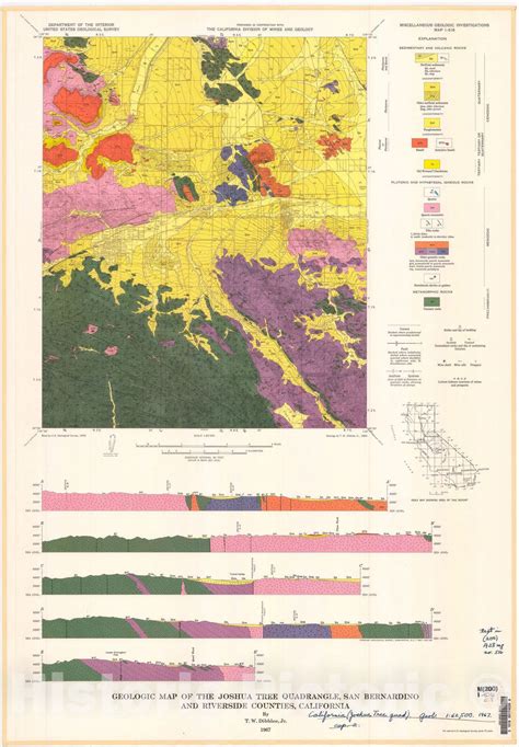 Map Geologic Map Of The Joshua Tree Quadrangle San Bernardino And Riverside Counties