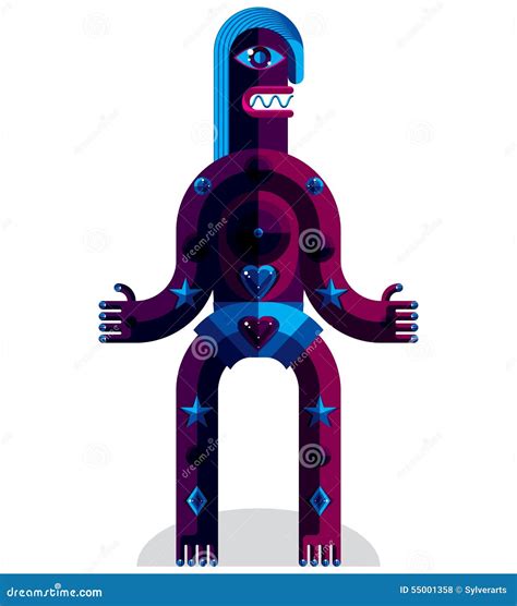 Graphic Vector Illustration Anthropomorphic Character Isolated Stock