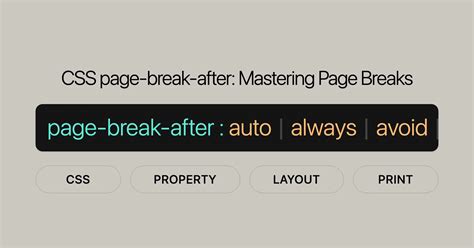 Css Page Break After Mastering Page Breaks