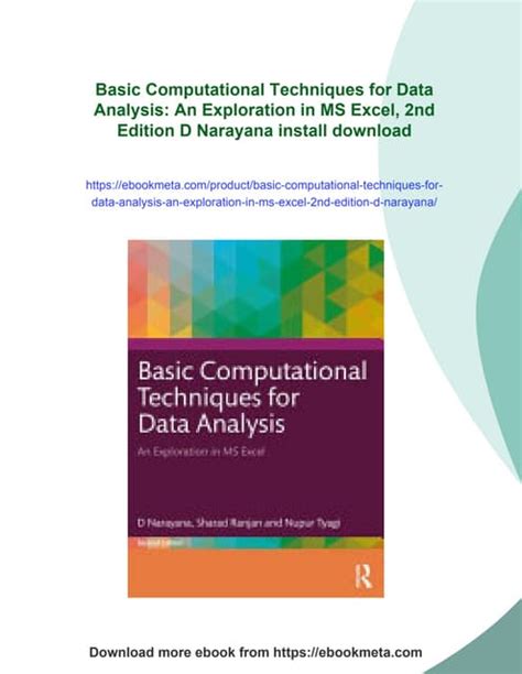 Basic Computational Techniques For Data Analysis An Exploration In Ms