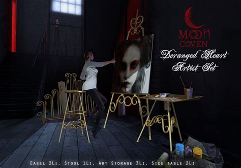 Second Life Marketplace Moon Coven Deranged Heart Artist Set