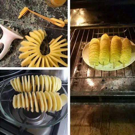6pcs Whirlwind Potato Slicer Manual Spiral Potato Slicer Rotating Potato Tower Knife Hand Shake