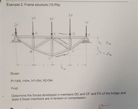 Solved Example Frame Structure Pts Given P KN L Chegg Com