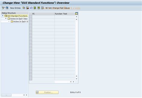 PAC SAP Tcode GUI Standard Functions