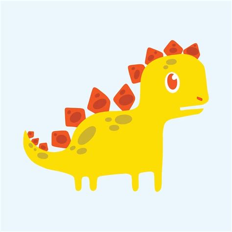 귀여운 공룡 벡터 일러스트 레이 션 프리미엄 벡터