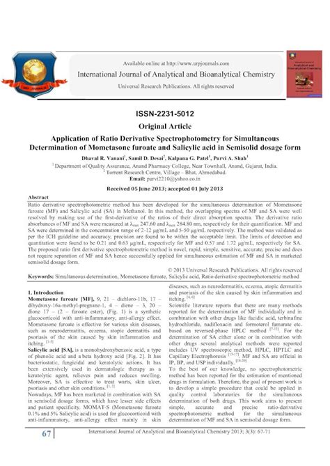 Pdf Application Of Ratio Derivative Spectrophotometry For Simultaneous Dokumen Tips