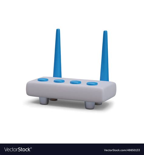 Realistic Router With Blue Antennas Wi Fi Vector Image