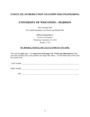 Exam C And Solutions CS ECE INTRODUCTION TO COMPUTER ENGINEERING UNIVERSITY OF