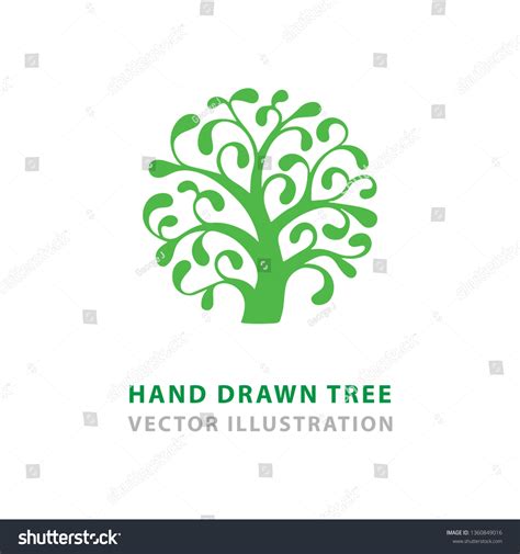 Tree Tree Abstract Logo Hand Drawn Stock Vector Royalty Free 1360849016 Shutterstock