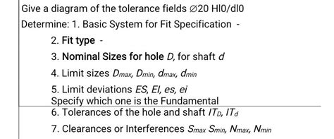 [solved] Give A Diagram Of The Tolerance Fields 20 Solutioninn