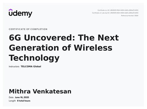 Udemy Course Completion Certificate Drmithra Venkatesan