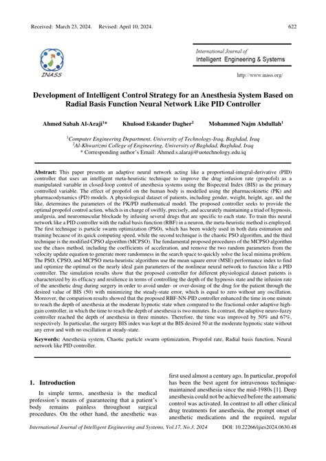 Pdf Development Of Intelligent Control Strategy For An Anesthesia System Based On Radial Basis