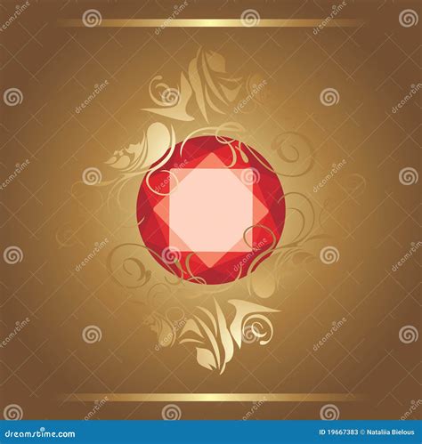 Shining Ruby On The Decorative Background Stock Vector Illustration Of Emerald Isolated 19667383