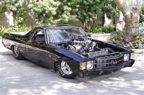 1972 El Camino American Muscle Car El Camino Drag Car All Black El
