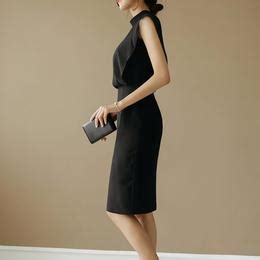 Sandra S Sheer Black Fit Midi Dress