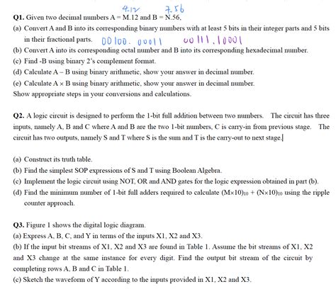 Solved Q Given Two Decimal Numbers A M And B Chegg Com