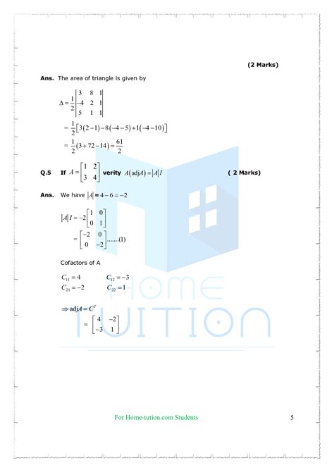 Important Questions For Class 12 Maths Chapter 4 Determinants
