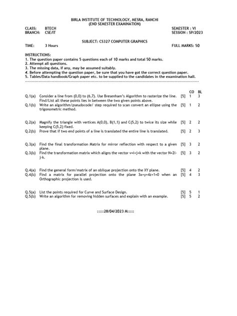 cs327 computer graphics end sp23 pdf matrix mathematics