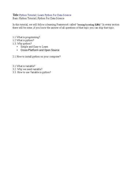 Title Python Tutorial Learn Python For Data Science Pdf