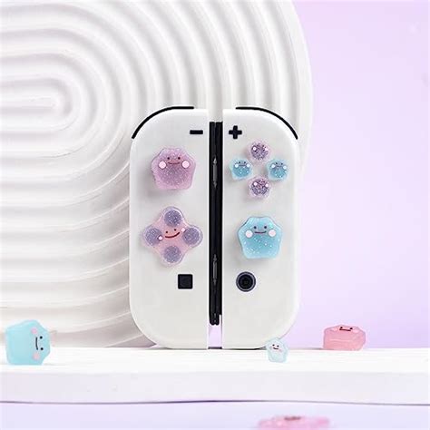 Jusy Cross D Pad Button Caps Thumb Grips Set Compatible With Nintendo Switch Oled Switch Lite