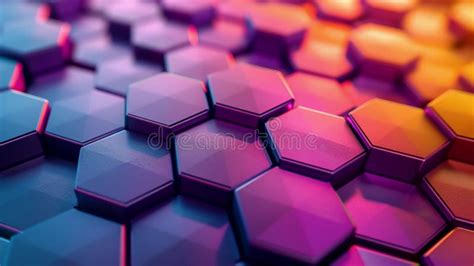 Rainbow Hexagon Grid Cell Banner Iridescent Shimmering Radiance
