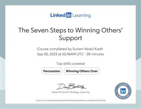 Suriani Abdul Kadir On Linkedin Certificate Of Completion