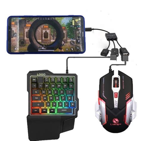 Gaming Converter Wired Gaming Keypad Ergonomic Keyboard With Led Backlit Membrane Android Typec