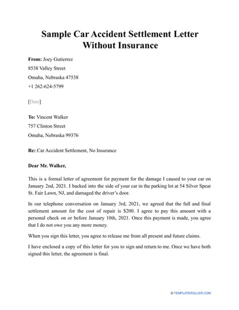 Insurance Settlement Templates Pdf Download Fill And Print For Free