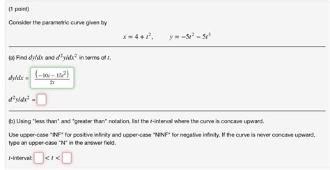 Solved Consider The Parametric Curve Given By Chegg