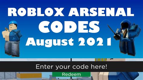 ALL ROBLOX ARSENAL CODES August YouTube ALL ROBLOX ARSENAL CODES August YouTube