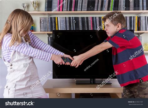 Siblings Fight Tv Remote Images Stock Photos Vectors Shutterstock