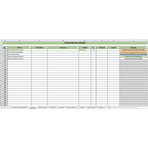 Planilha Controle De Vendas Estoque Compras E Pagamentos Ilustrei
