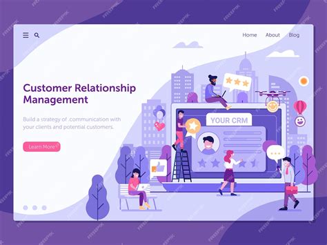 Premium Vector Crm Service Landing Page