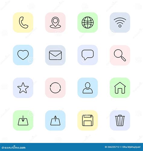 Set Vector Line Icons In Flat Design With Elements For Mobile Concepts