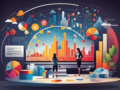 Premium AI Image Vector Illustration Of Data Driven Marketing Analytics