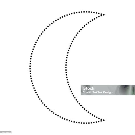 초승달 모양 점선 기호 벡터 아이콘 그림 그림 그림에서 창조적 인 그래픽 디자인 Ui 요소 0명에 대한 스톡 벡터 아트 및 기타 이미지 0명 개념 개념과 주제