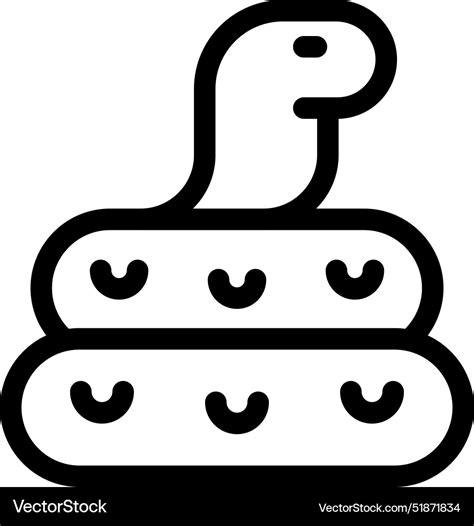 Black And White Icon Of A Snake Coiled Up Ready Vector Image
