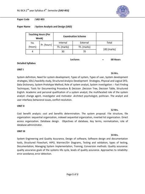 403 System Analysis And Design Pdf Software Engineering Computer Science