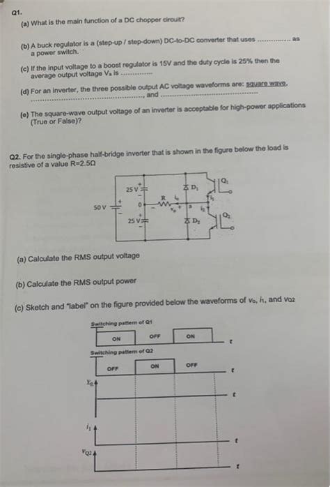 Solved Q1 A What Is The Main Function Of A Dc Chopper