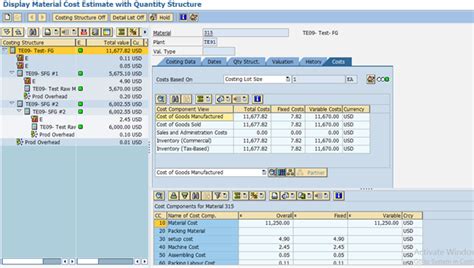 Basics Of Sap Standard Cost Estimate Understanding The 59 Off