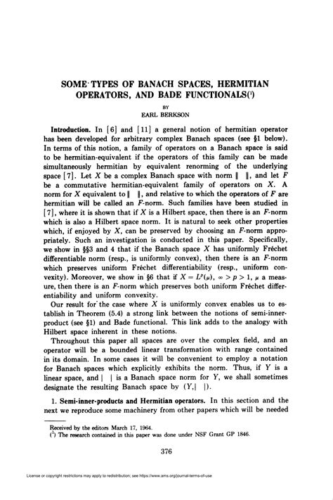 Some Types Of Banach Spaces Hermitian Operators And Docslib